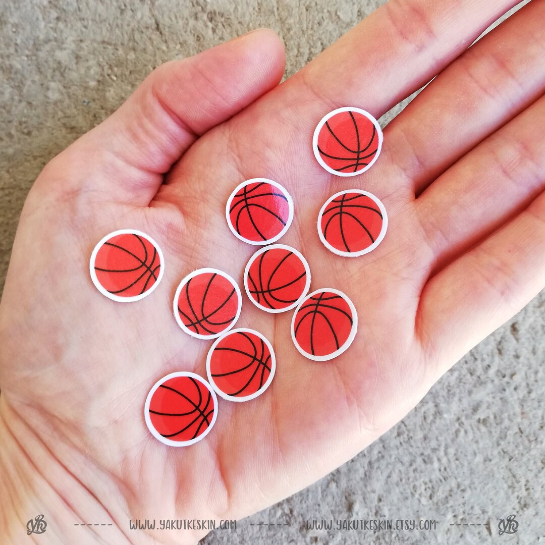 10 MINI Basketball Stickers Pack, Basketball Decals, Waterproof Vinyl ...