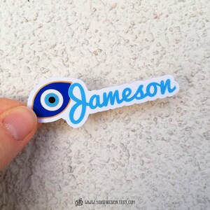 Custom Evil Eye Personalized Name Stickers Waterproof Vinyl Sticker ...