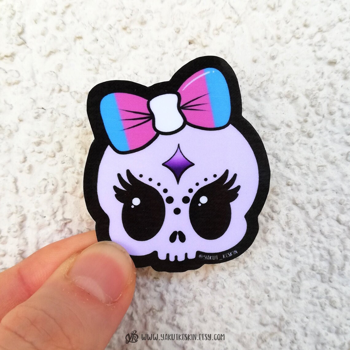 Transgender Skull Halloween Trans Waterproof Vinyl Sticker | Etsy