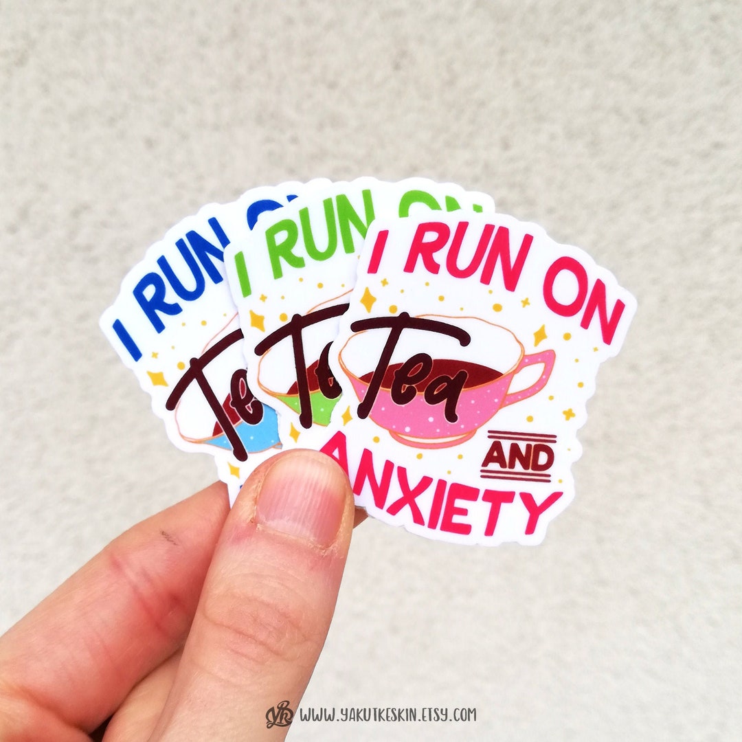 Anxiety and Tea Mental Health Vinyl Sticker Waterproof Laptop Decal - Etsy