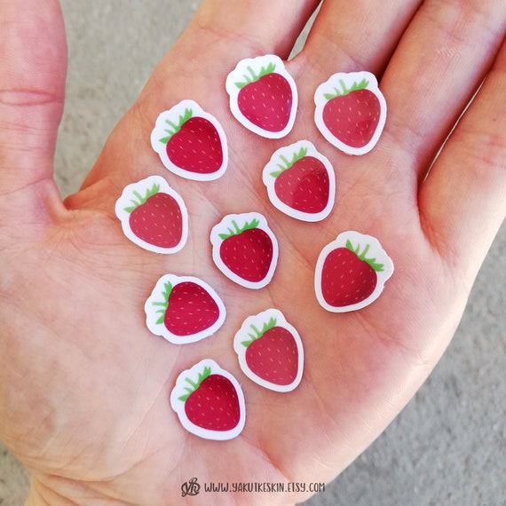 10 MINI Strawberry Sticker Pack Waterproof Vinyl Laptop | Etsy