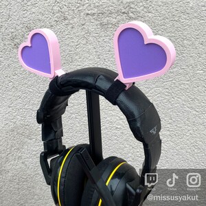 Cute Heart Ears for Headsets and Headphones, Valentines Day Pink Gamer ...