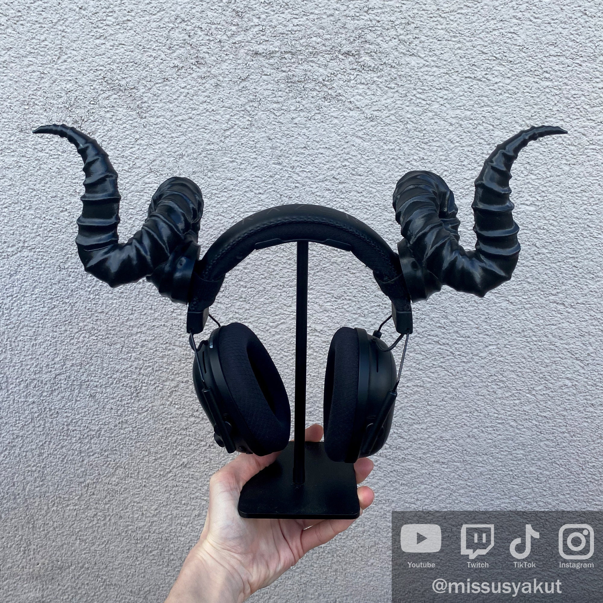 Lucifer Demon Horns for Headphones BIG Anime Gothic Curved - Etsy UK