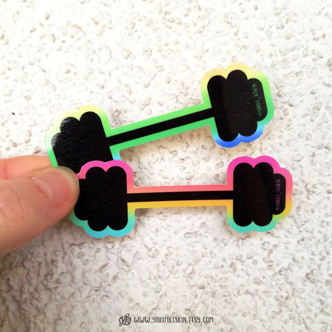 Fitness Dumbbell Stickers Waterproof Vinyl Laptop Sticker Workout Decal ...