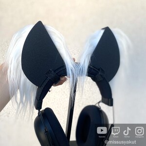 Fluffy Cat Ears for Headphones Headsets, Furry Kitten Ears, Gamer ...