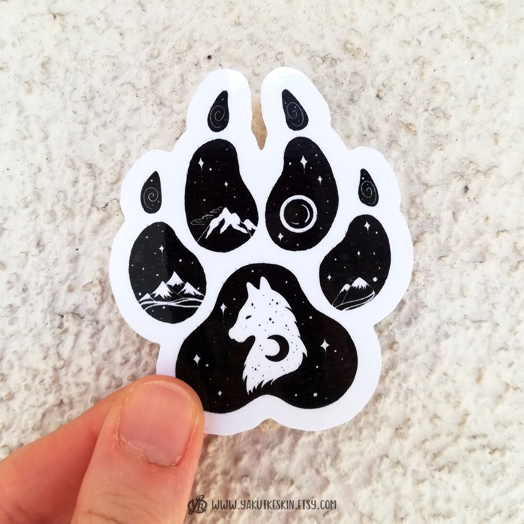 Paw Print Travel Adventure Waterproof Vinyl Laptop Sticker - Etsy