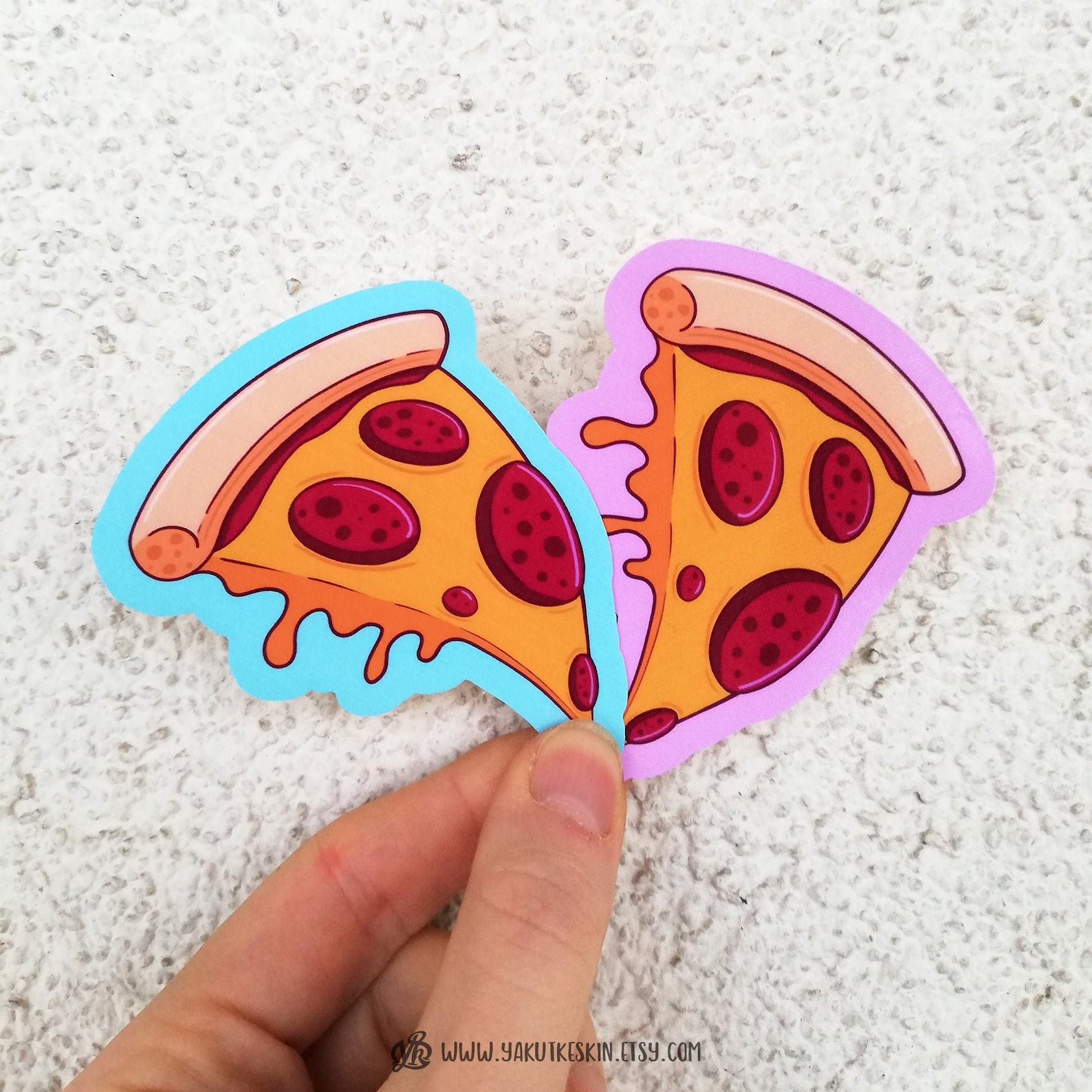 Cute Pepperoni Pizza Slice Waterproof Vinyl Sticker Laptop - Etsy