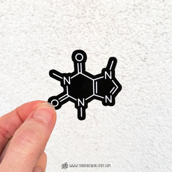 Black Coffee Caffeine Molecule Science Vinyl Laptop Sticker | Etsy