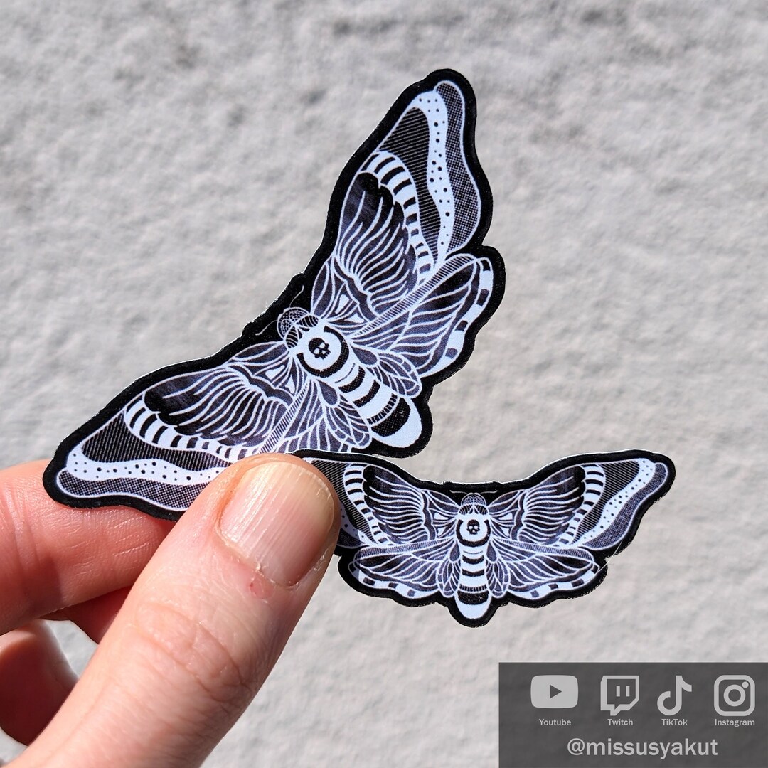 Deaths Head Hawk Moth Sticker, Gothic Nature Waterproof Vinyl Laptop ...