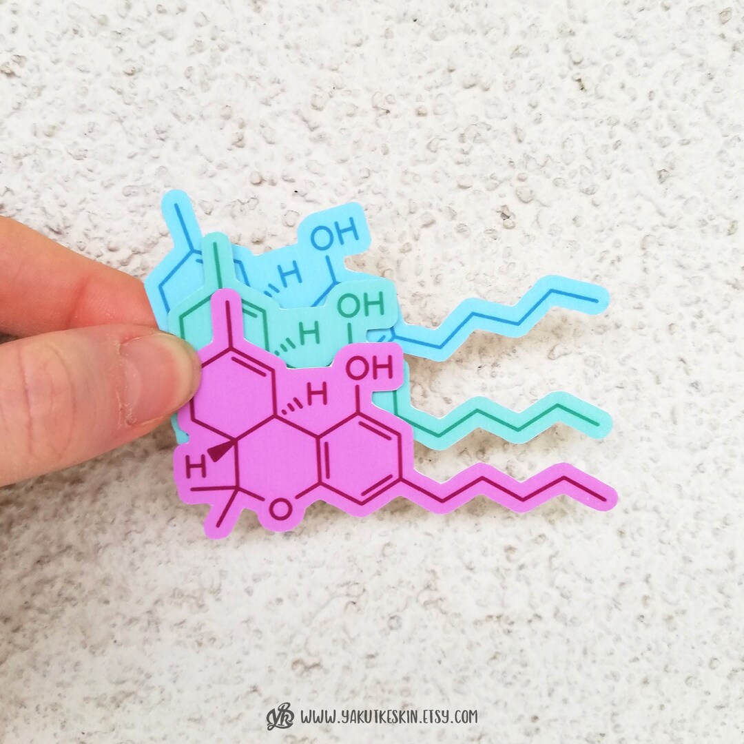 THC Sticker, Chemical Structure Science Vinyl Laptop Sticker ...