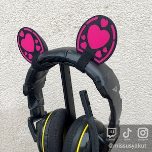 Heart Bear Ears for Headsets and Headphones, Synthwave Gamer Ears ...