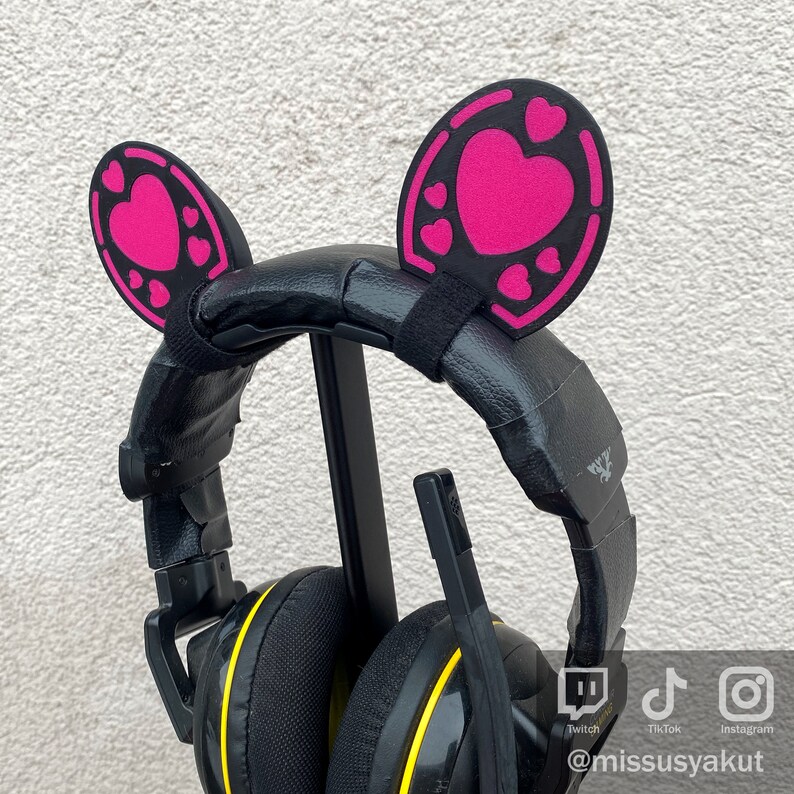 Heart Bear Ears for Headsets and Headphones Synthwave Gamer - Etsy