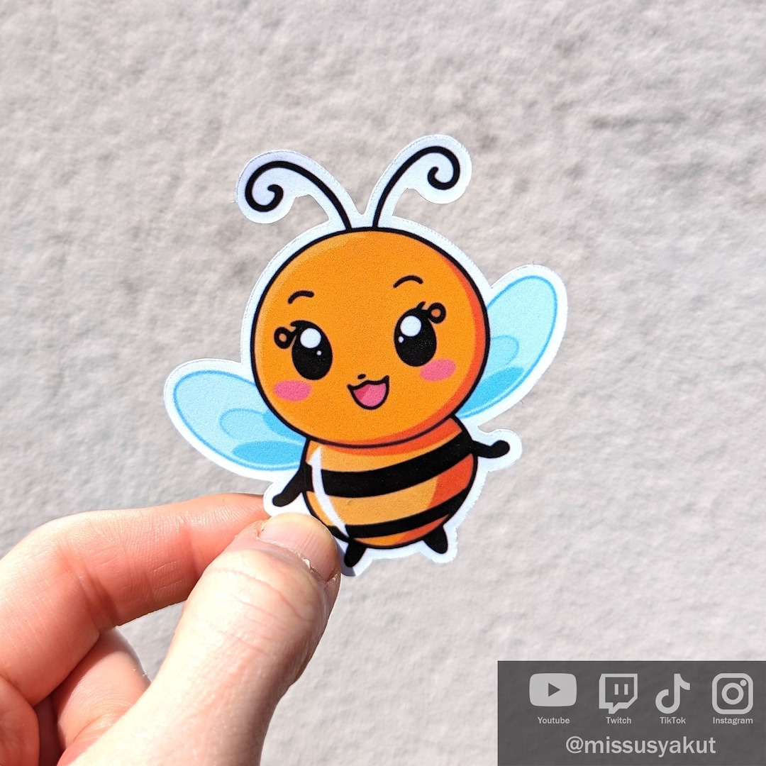 Cute Bee Waterproof Vinyl Sticker, Save the Bees Kawaii Laptop Decal ...