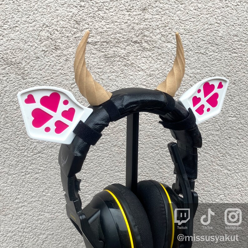 Cow Ears and Horns Headset Attachment Cute Gaming Headphones - Etsy