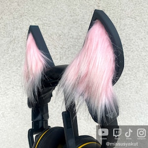 Furry Kitten Cat Ears for Headphones Headsets, Gamer Cosplay ...