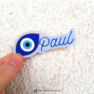 Evil Eye Custom Name Stickers Waterproof Vinyl Sticker Decal - Etsy
