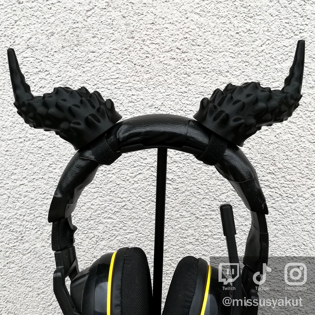 Dragon HORNS for Headphones and Headsets, Cosplay Demon Horns Gaming ...