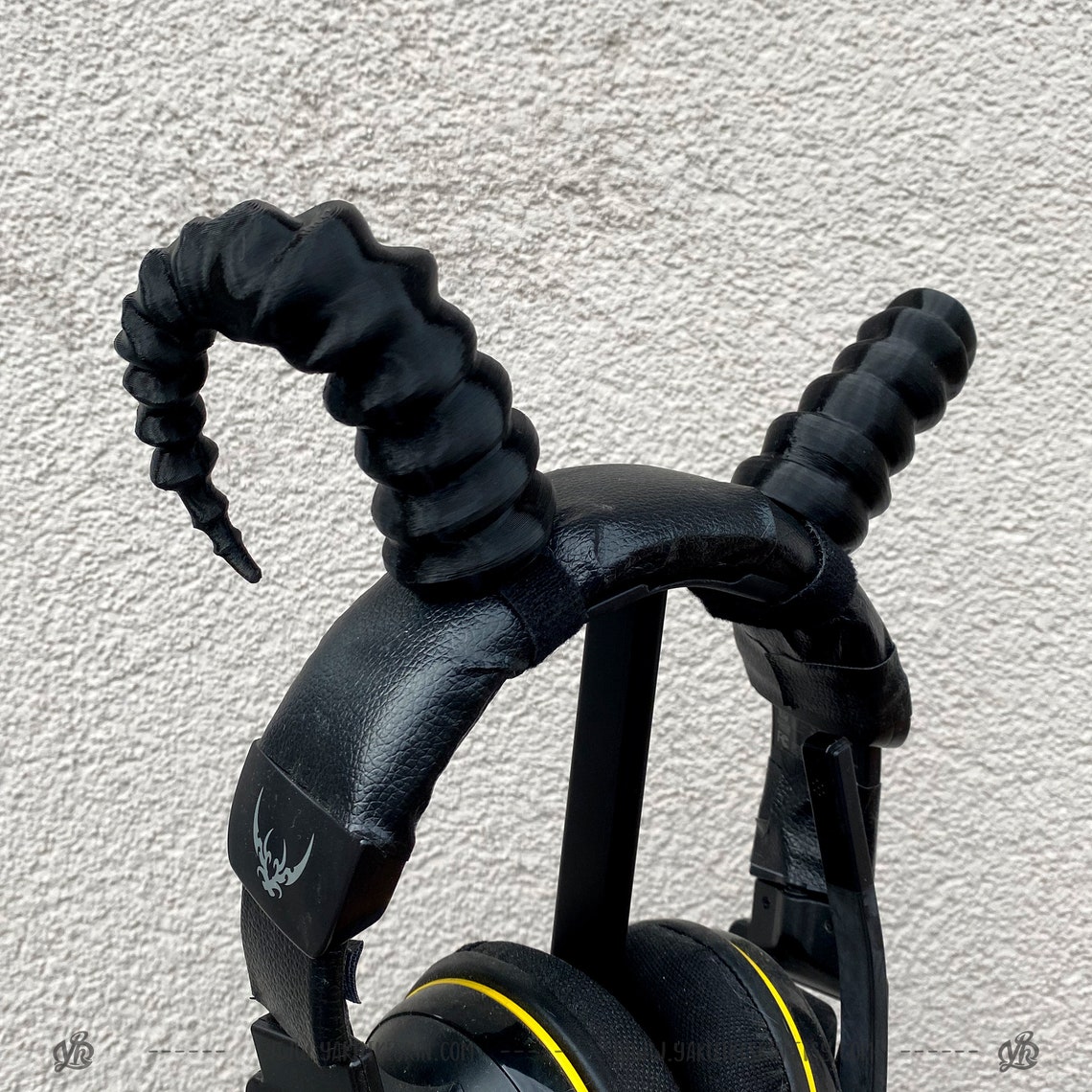 Ribbed Goat Demon Horns for Headphones Headsets Gothic Curved - Etsy