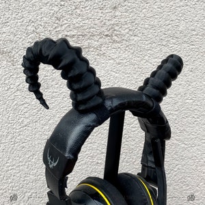 Ribbed Goat Demon Horns for Headphones Headsets Gothic Curved - Etsy