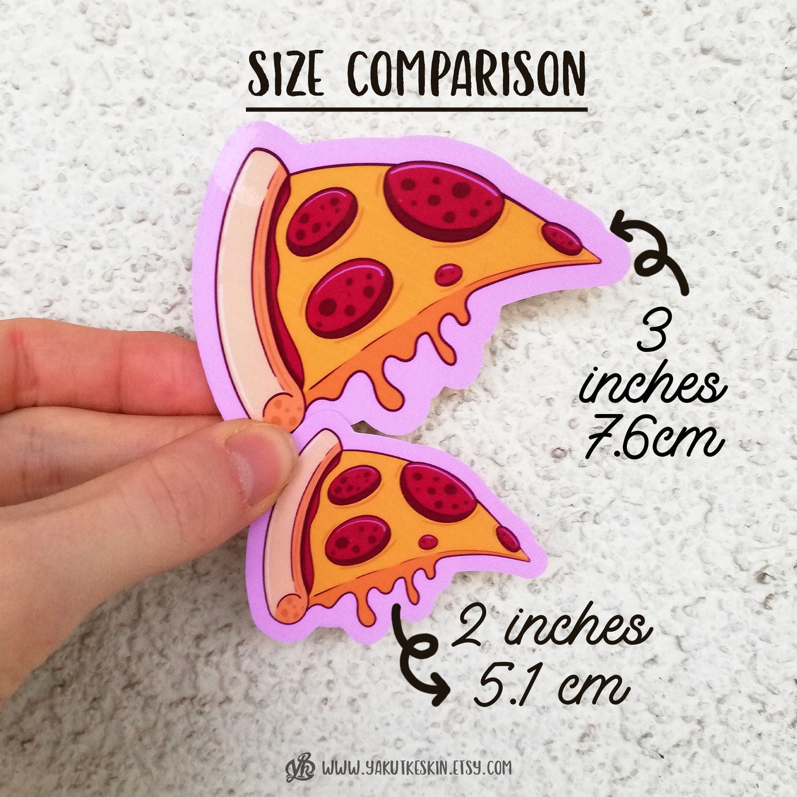 Cute Pepperoni Pizza slice waterproof vinyl sticker laptop | Etsy