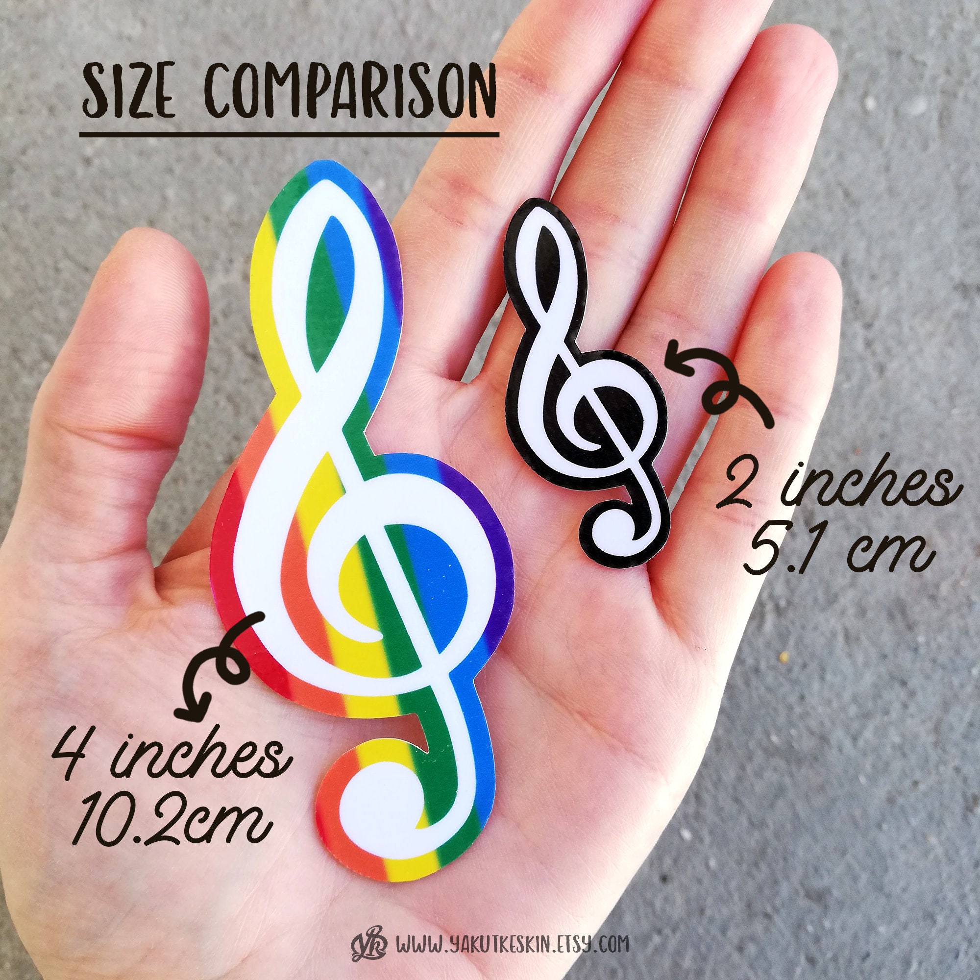 Watercolor Treble clef waterproof vinyl sticker music teacher | Etsy