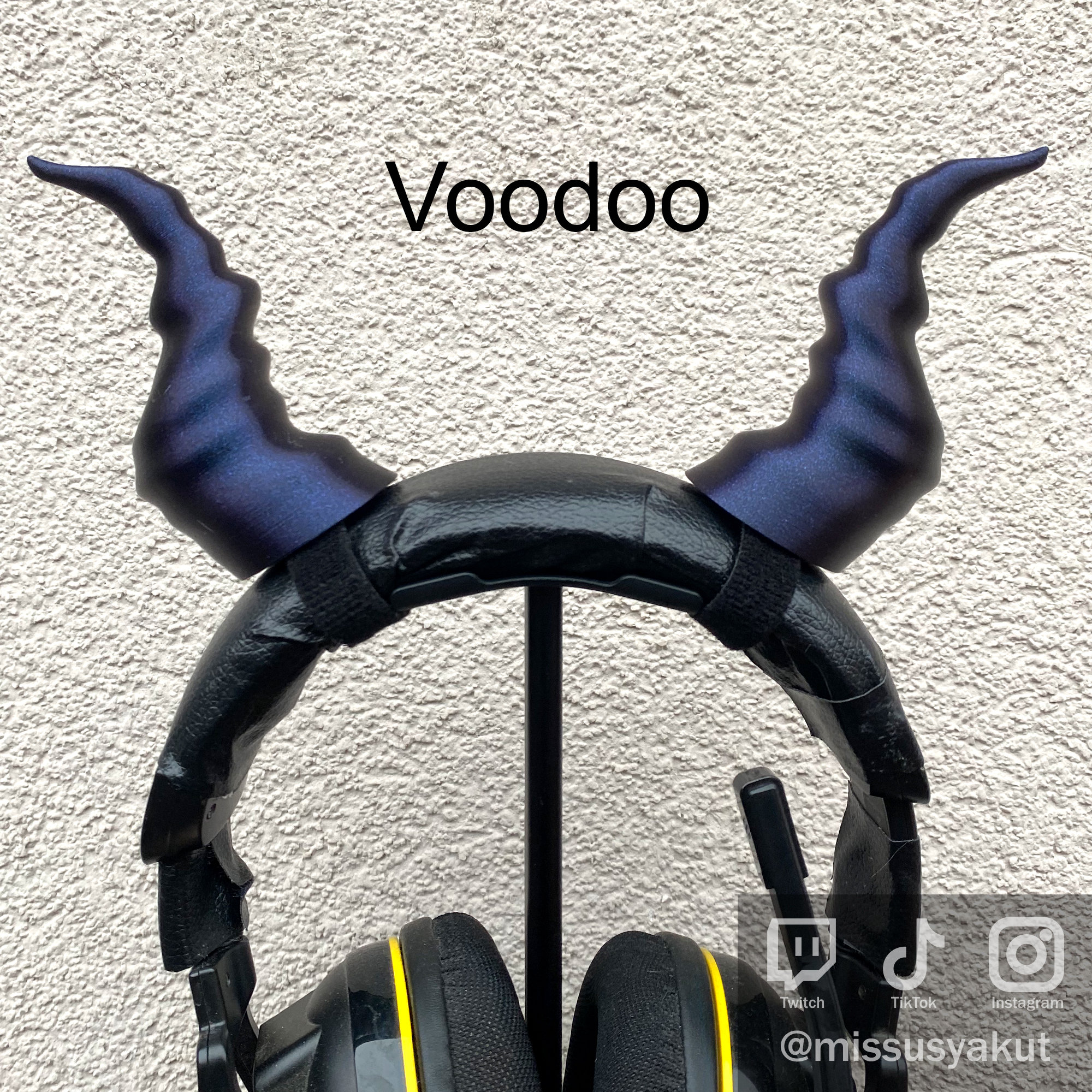 Gothic Witch Moon Crown and Demon HORNS for Headphones, Crescent Moon ...