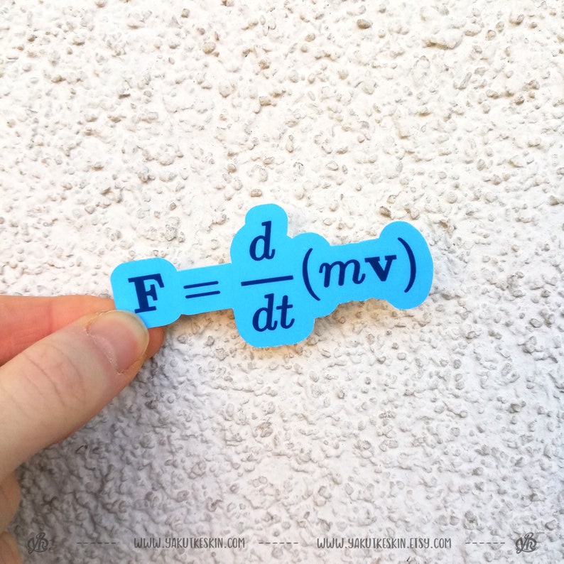 Newton's Second Law of Motion Sticker Newtonian Mechanics | Etsy