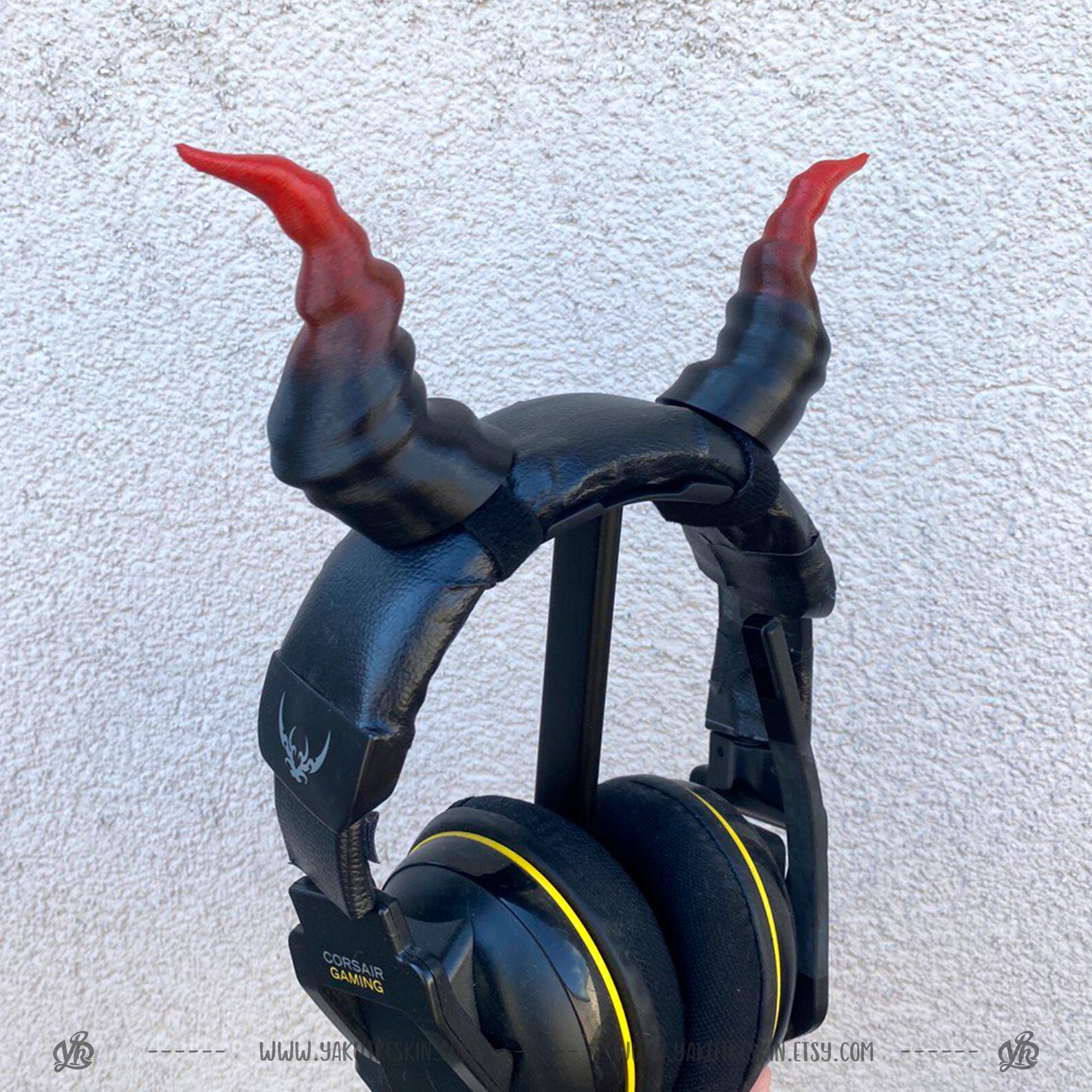 Two Color Necromancer DEMON HORNS for Headsets and Headphones, Succubus ...