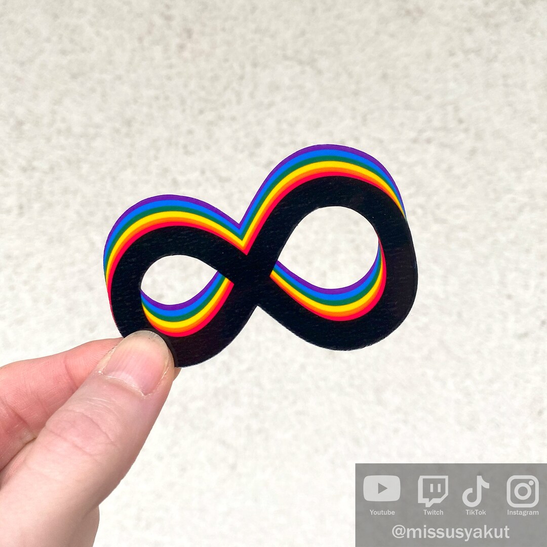 Rainbow INFINITY Symbol Sticker for Neurodiversity, Autism Acceptance ...