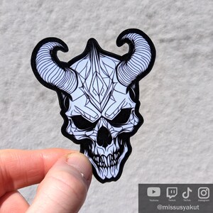 Demon Skull Gothic Waterproof Vinyl Sticker for Laptop, Halloween Decor ...