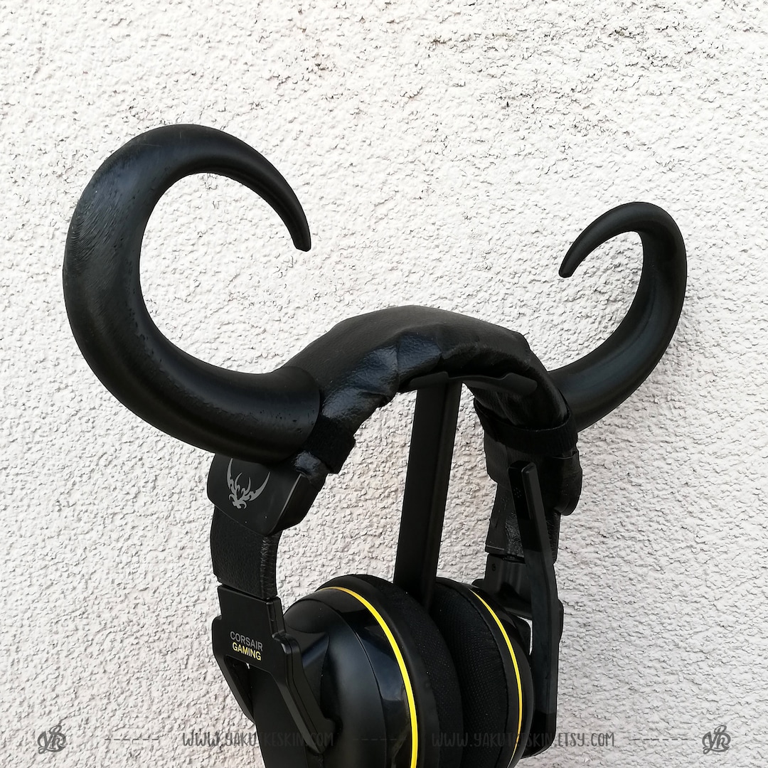Buffalo HORNS for Headsets, Curved Dragon Horns, Demon Horns Goth Gamer ...