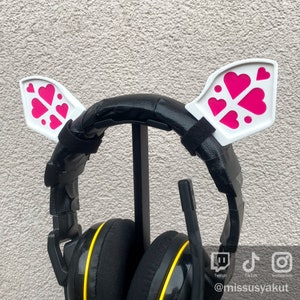Cow Ears and Horns Headset Attachment, Cute Gaming Headphones Props for ...