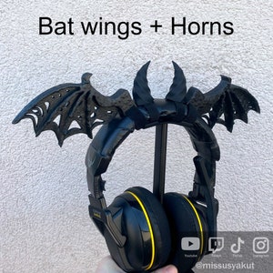 Gothic Bat Wings Attachment for Headsets and Headphones, Distressed ...