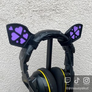 Cow Ears and Horns Headset Attachment, Cute Gaming Headphones Props for ...
