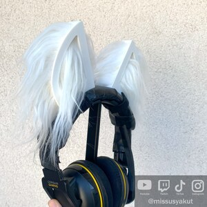 Fluffy Cat Ears for Headphones Headsets, Furry Kitten Ears, Gamer ...