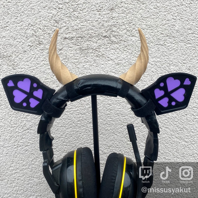 Cow Ears and Horns Headset Attachment Cute Gaming Headphones - Etsy