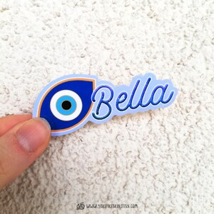 Evil Eye Custom Name Stickers Waterproof Vinyl Sticker Decal - Etsy