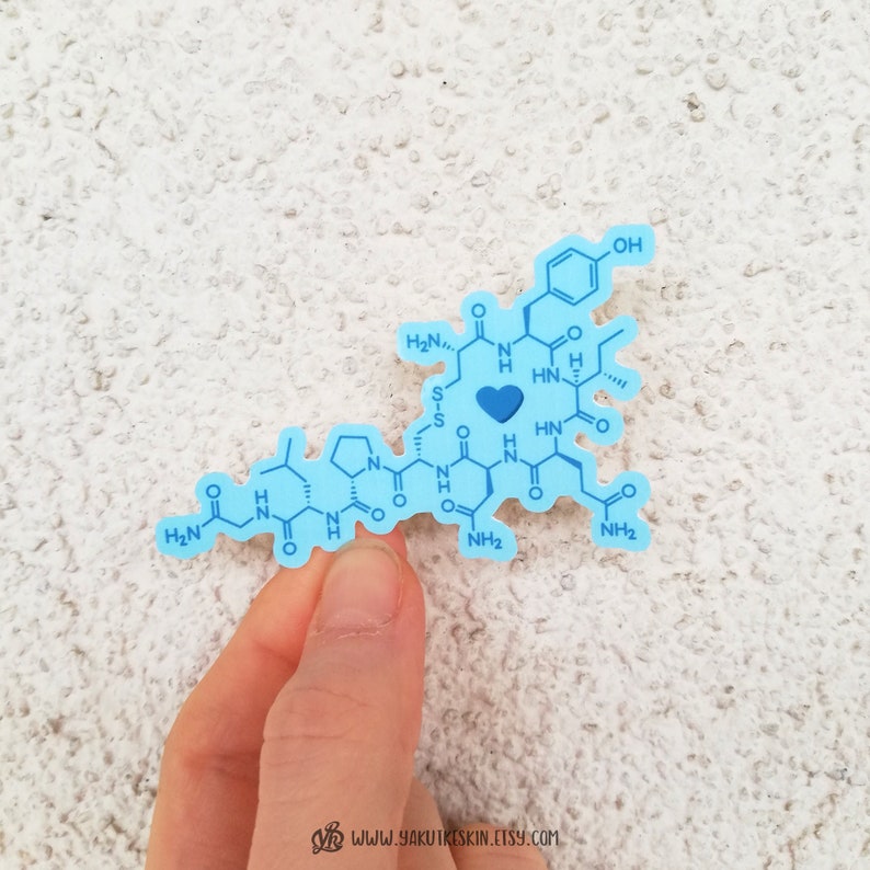 Oxytocin molecule love hormone science vinyl laptop sticker | Etsy