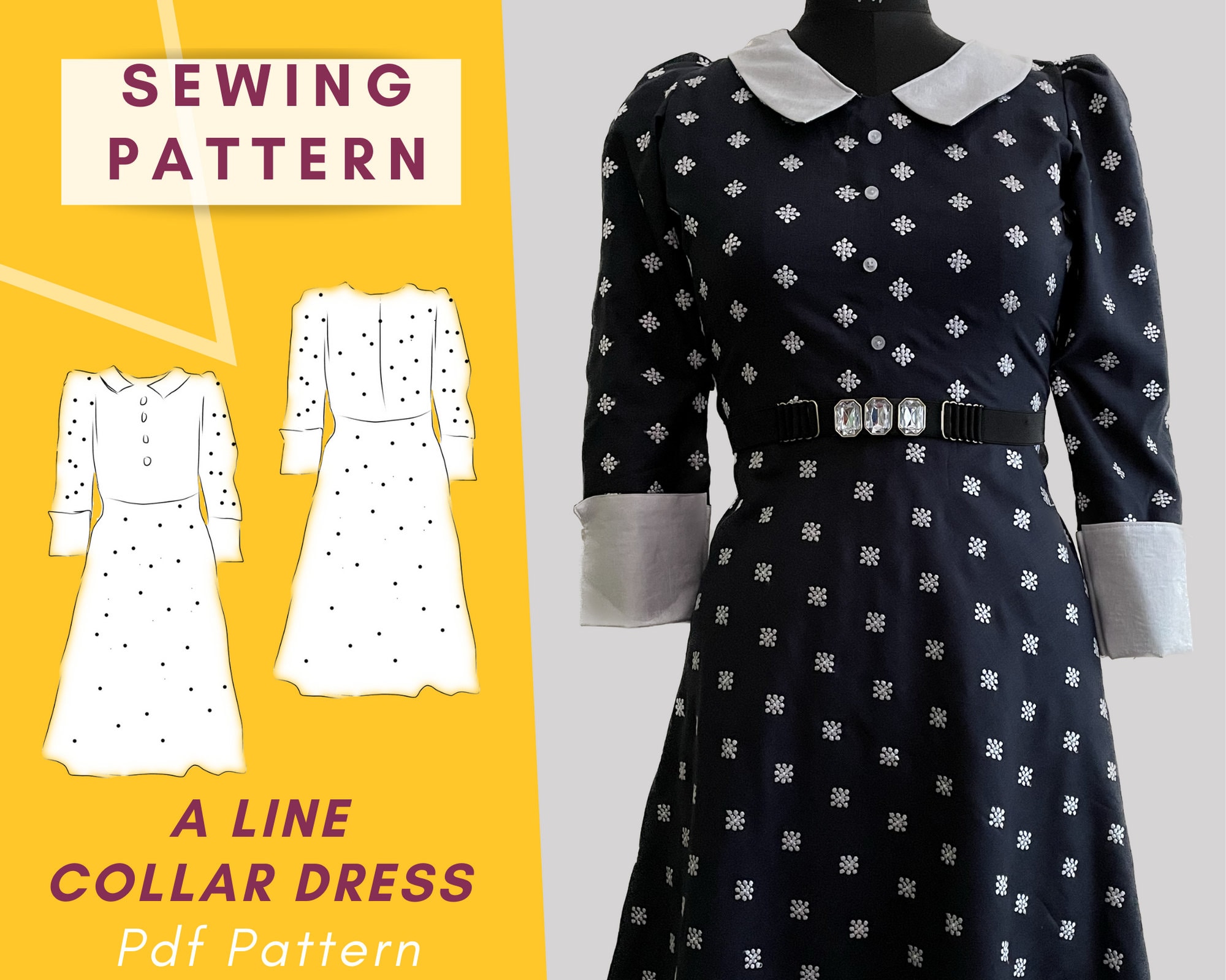 Women Dress Pattern | XS-XL | A-line Dress Sewing Pattern | Summer ...