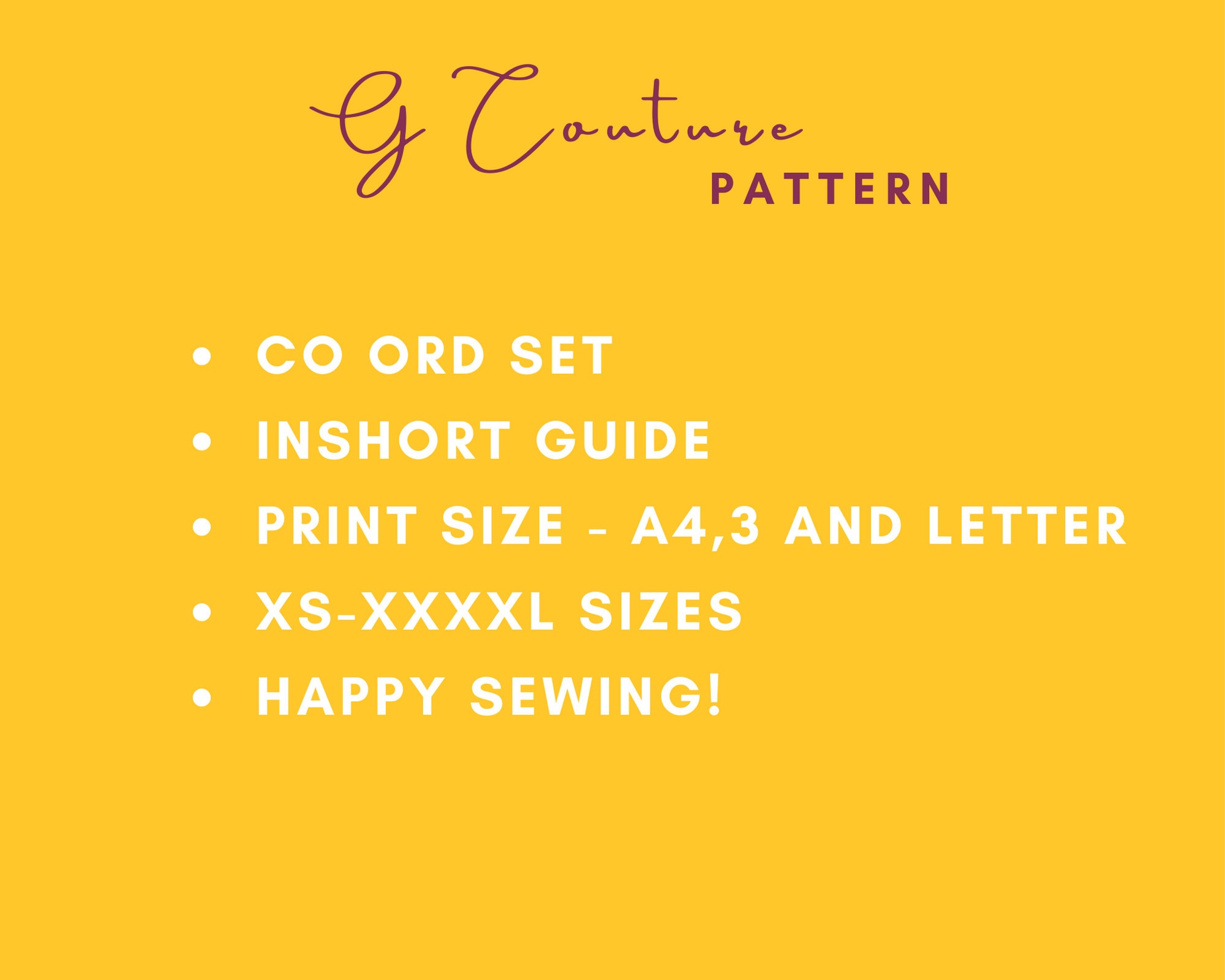 Co-ord Set Sewing Pattern Size XS-XXXXL Instant Download Easy ...