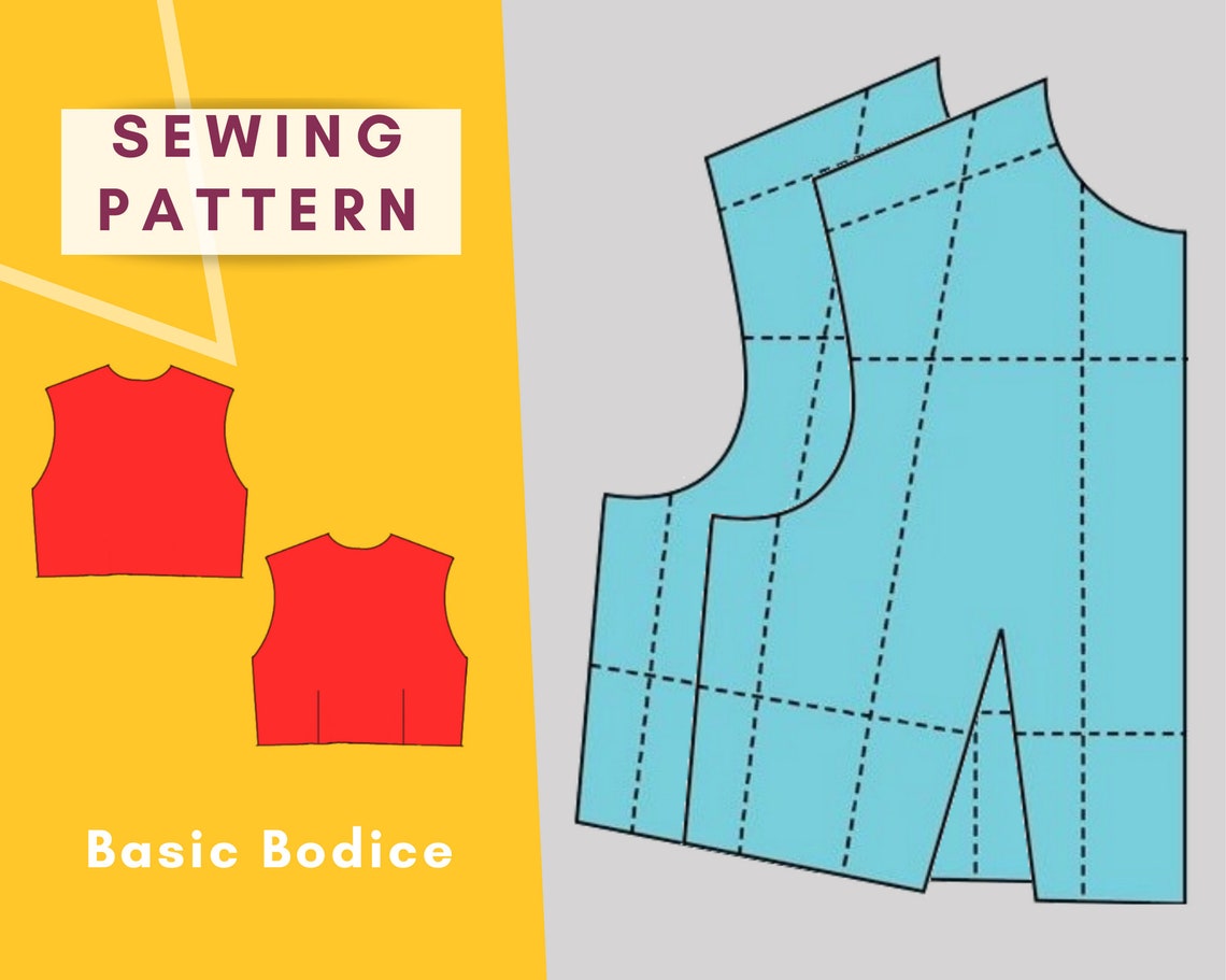 Basic Bodice Sewing Pattern for Women Size XS xl Pdf | Etsy UK