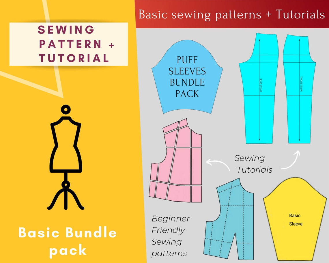 Basic Sewing Patterns Bundle for Women Tutorials Size XS - Etsy