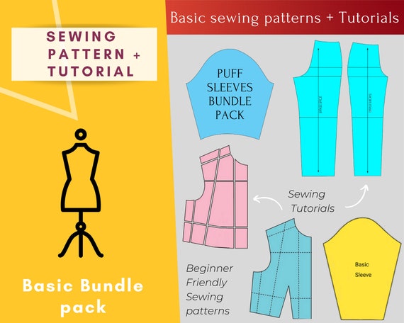 Basic Sewing Patterns Bundle for Women Tutorials Size XS - Etsy