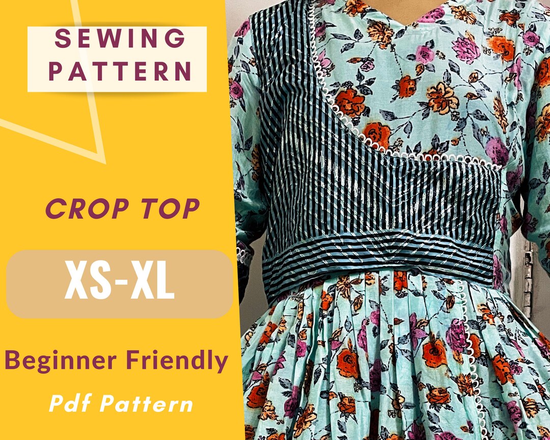 Crop Top Sewing Pattern for Women Size XS XL Pdf Pattern for Printing ...