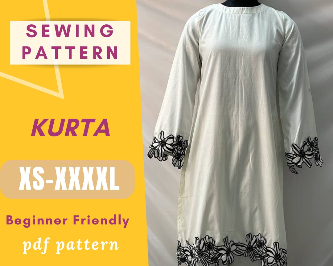 Kurta Sewing Pattern | Size XS-XXXXL | Instant Download | Easy ...