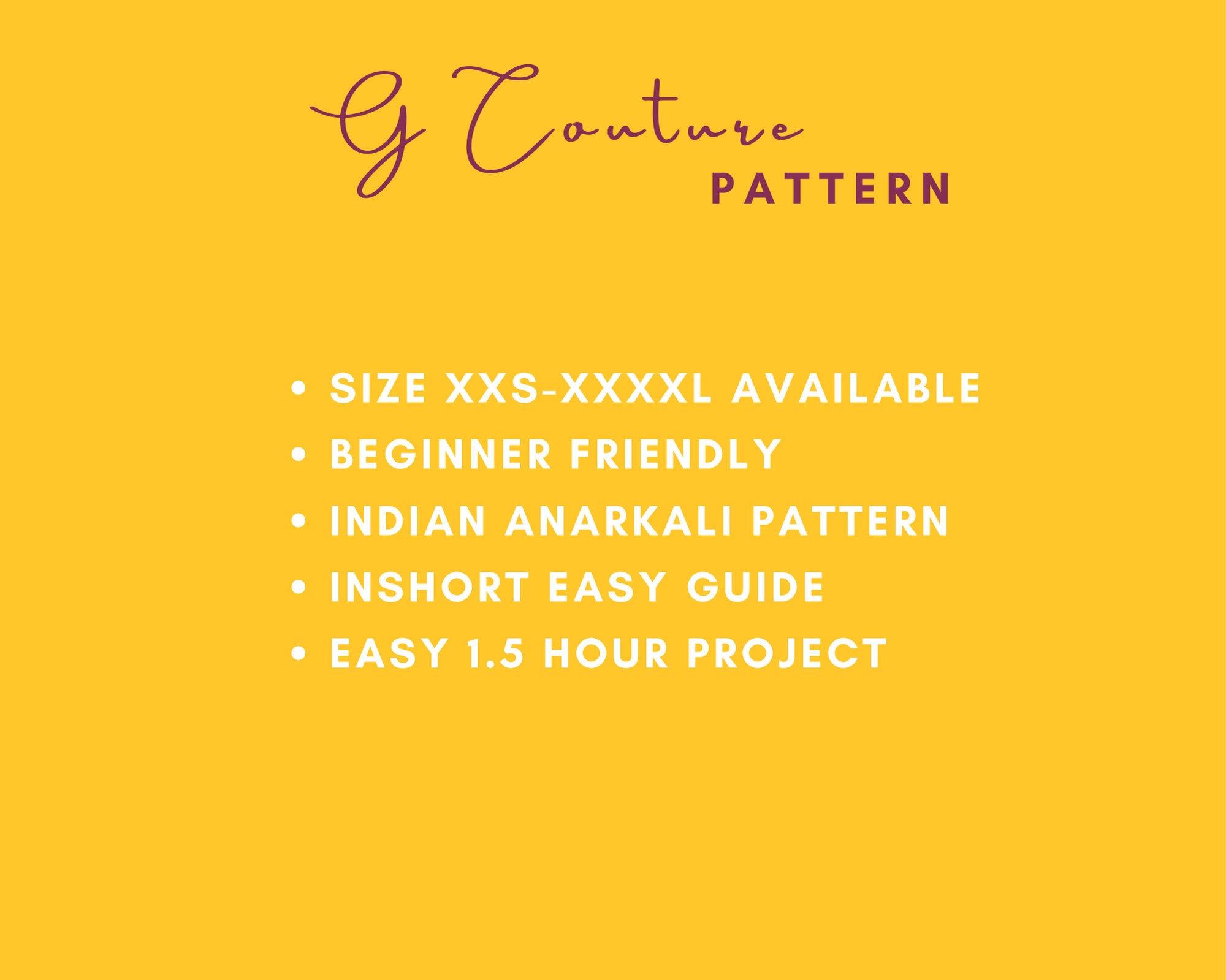 Indian Anarkali Sewing Pattern: Traditional Women's Dress (XXS-XXXXL ...