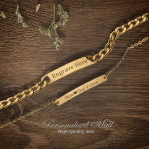 Handmade Custom Bracelet Chain-personalized Couples Bracelet Set Gifts ...