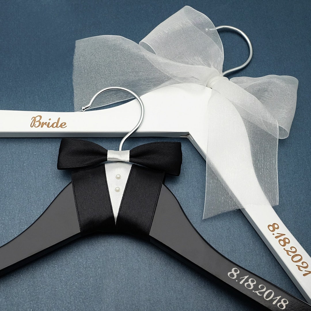 Handmade Personalized Bride and Groom Hanger Wedding Dress - Etsy