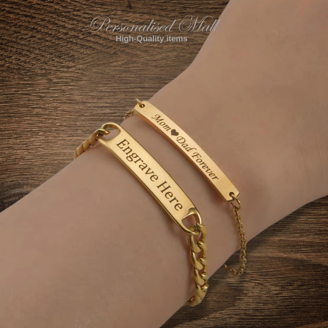 Handmade Custom Bracelet Chain-personalized Couples Bracelet Set Gifts ...