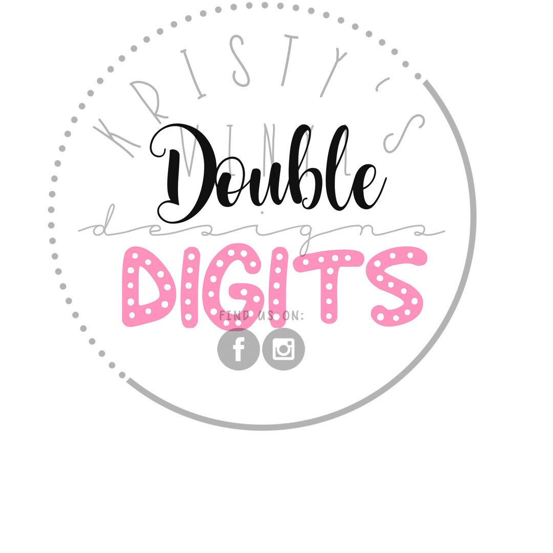Double DIGITS Svg, Png Files - Etsy